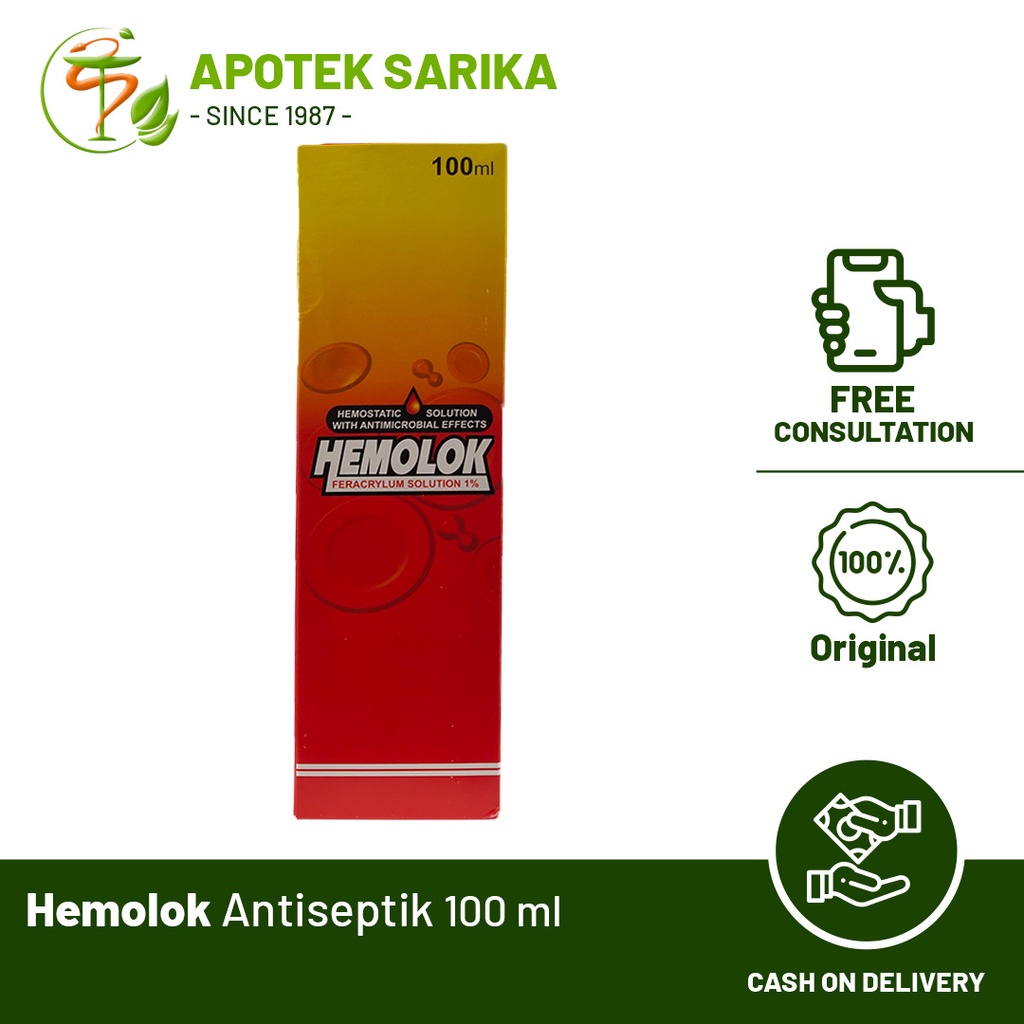 Jual Hemolok Antiseptik 100 ML (Membersihkan dan Mencegah Luka Infeksi ...