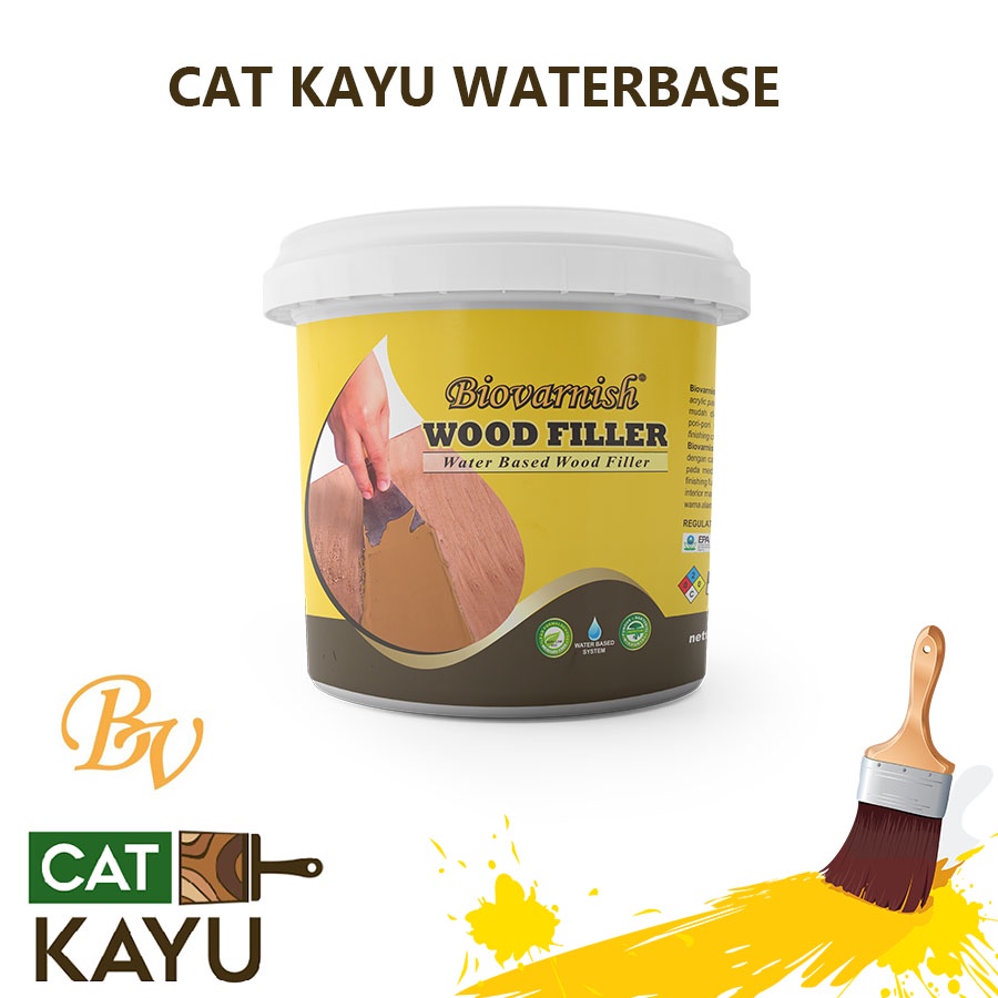 Jual Wood Filler Biovarnish 1.5 kg Woodfiler Dempul Kayu Waterbased ...