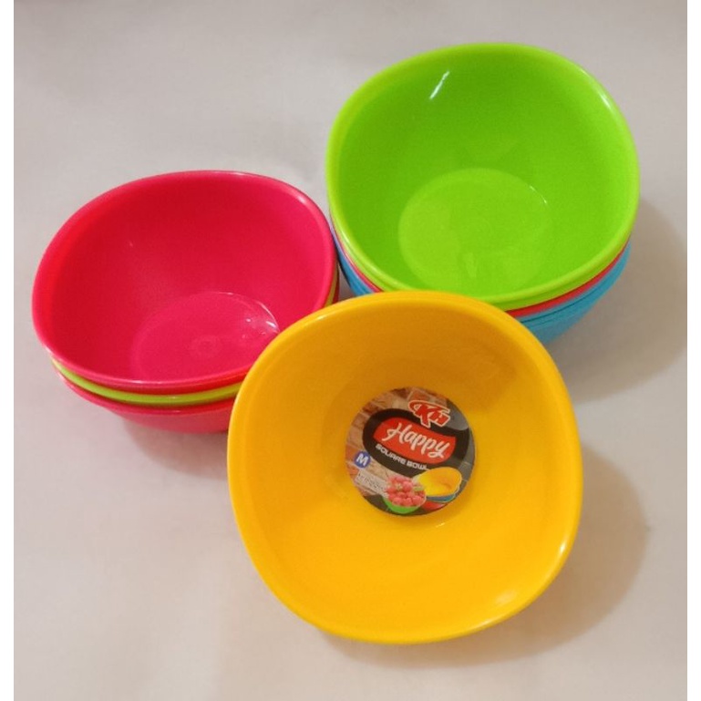 Jual mangkuk segi/ mangkok makan/ mangkok sambal happy KH ukuran M & L ...