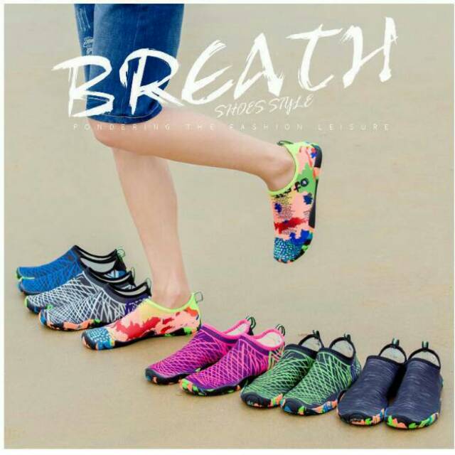 Jual Sepatu pantai aqua wading shoes sepatu diving. Beach shoes water ...