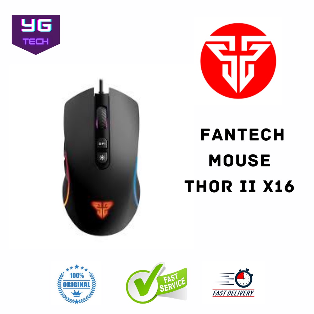 Jual Fantech Thor II X16 Ergonomic RGB Wired Gaming Mouse Indonesia ...