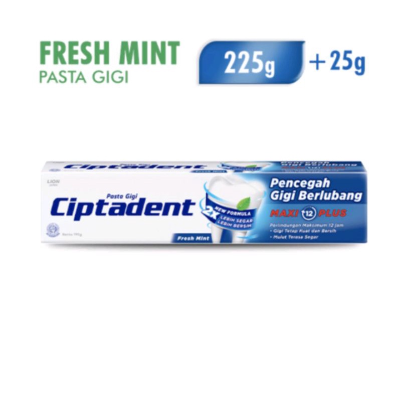 Jual Ciptadent Pasta Gigi Fresh Mint 225g + 25g | Shopee Indonesia