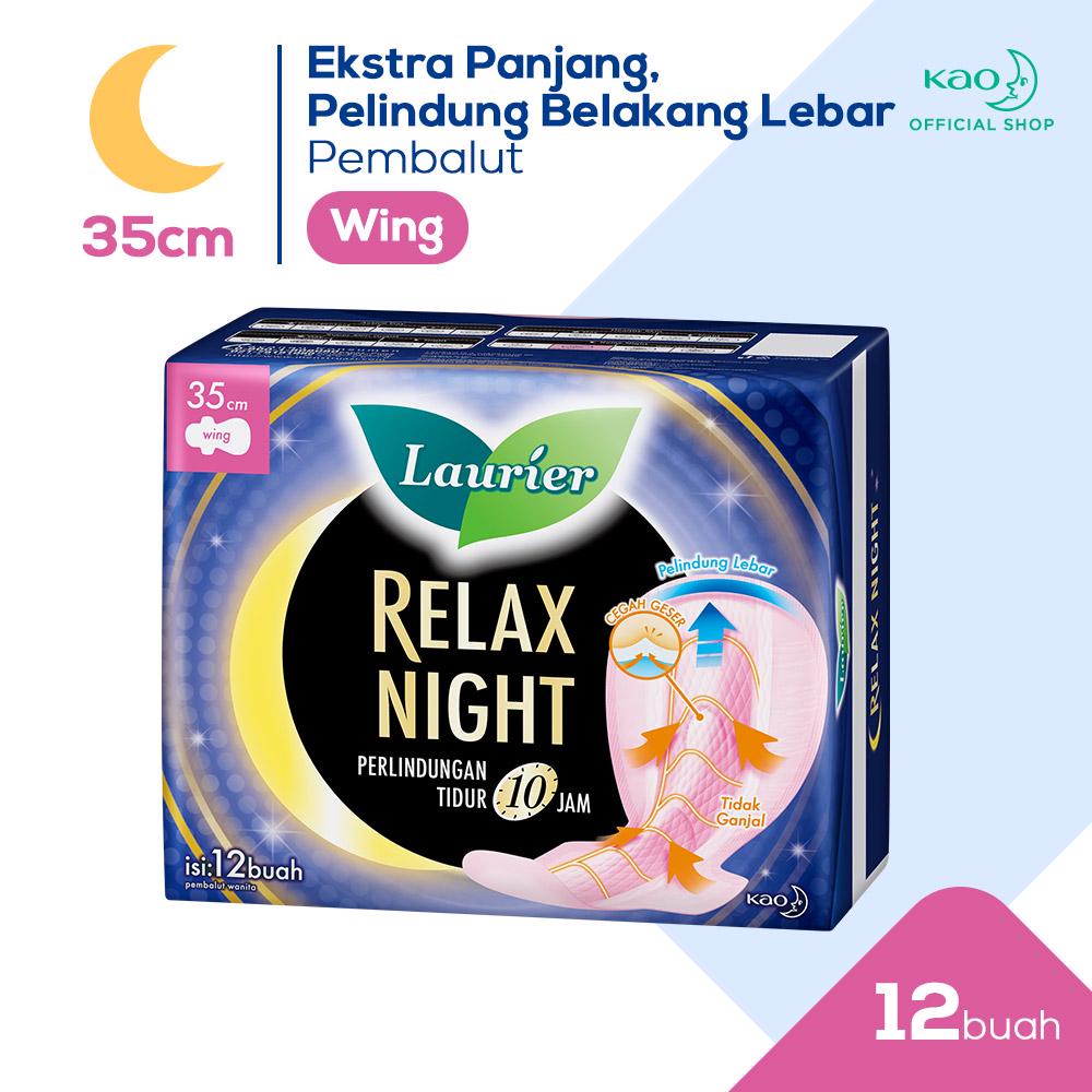 Jual Laurier Relax Night Pembalut Wanita Wing 35cm Isi 12s - Pembalut ...