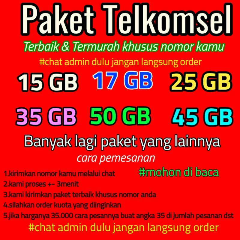 Jual kuota telkomsel terbaik termurah khusus nomor kamu HARGA BUKAN 1000#baca keterangan sebelum ...