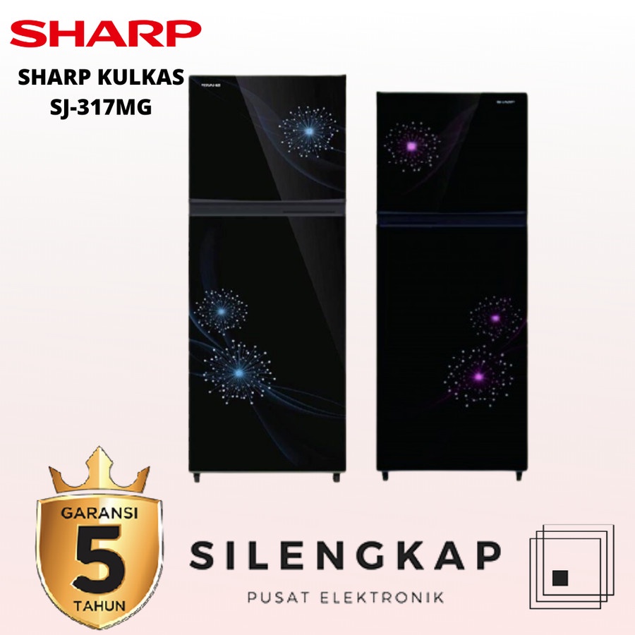 Jual Kulkas 2 Pintu Sharp SJX 317 MG DB/DP 256 Liter Tingi 163cm Shine ...
