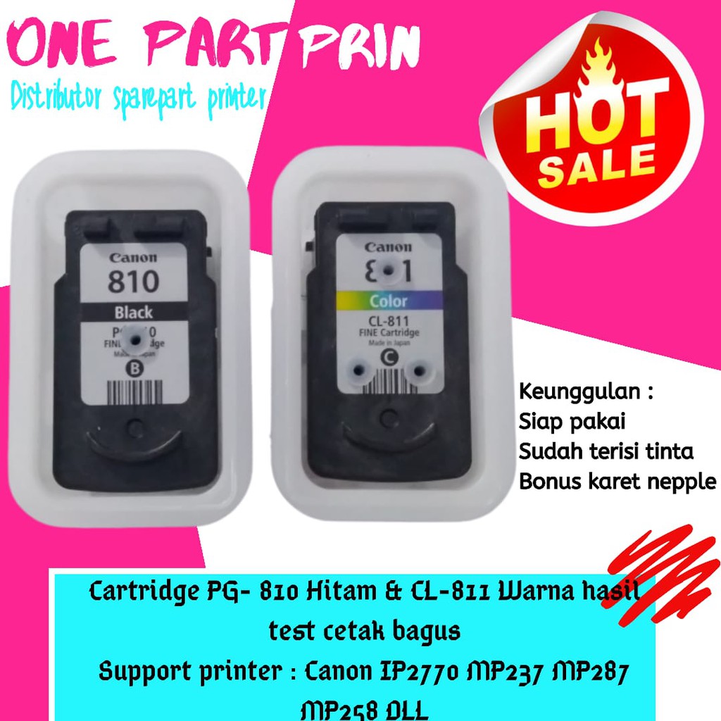Jual Cartridge printer canon ip2770 mp287 mp237 mp258 siap pakai ...