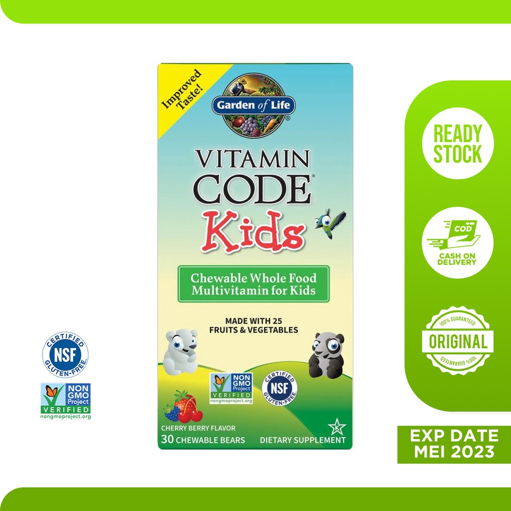 Jual Suplemen Vitamin Multivitamin Anak Garden of Life Code Kids Cherry ...