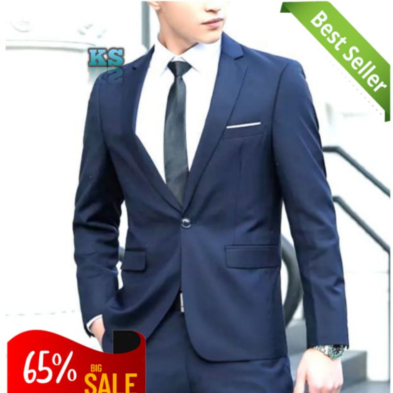 Jual Jas wisuda pria / Jas biru navy / Jas nikah / Jas blazer pria ...