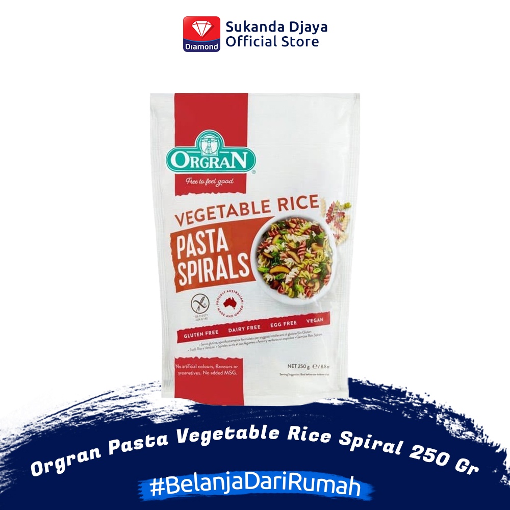 Jual Orgran Pasta Vegetable Rice Spiral 250 Gr | Shopee Indonesia