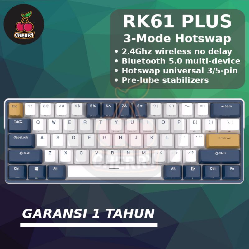 Jual Royal Kludge RK61 Plus RGB 3-mode Hotswap Wireless Bluetooth ...