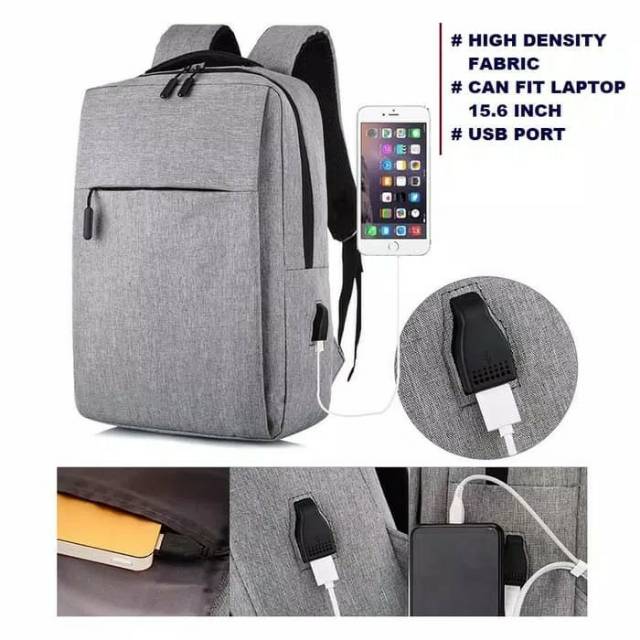 Jual Tas laptop 15 inch punggung with USB port | Shopee Indonesia