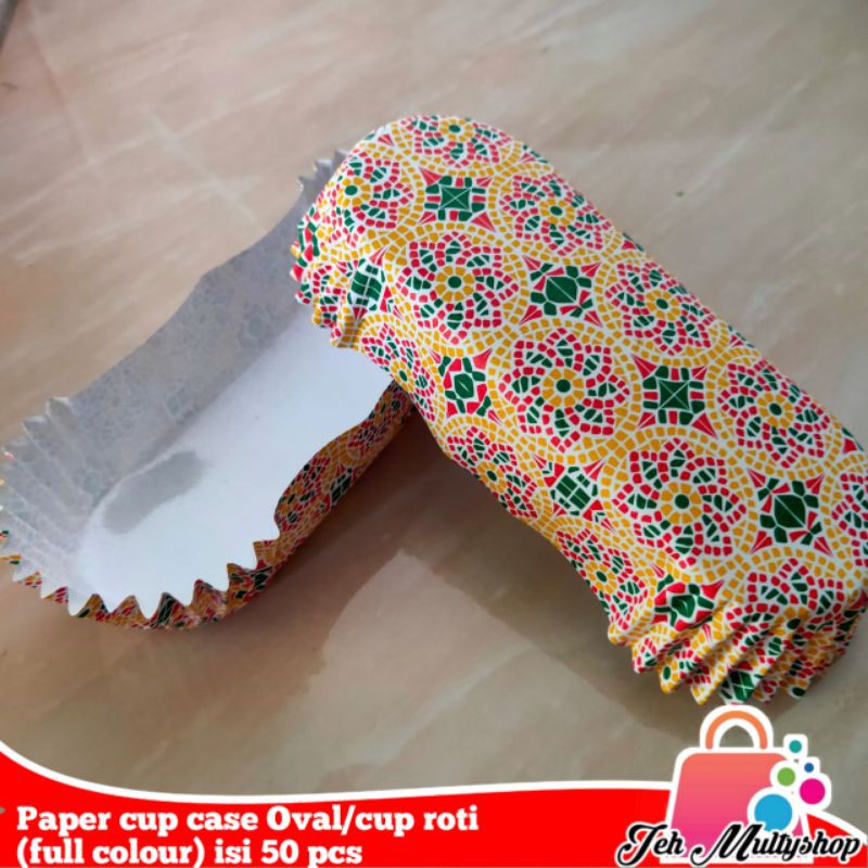 Jual Paper cup case Oval/cup roti (full colour) isi 50 pcs | Shopee ...
