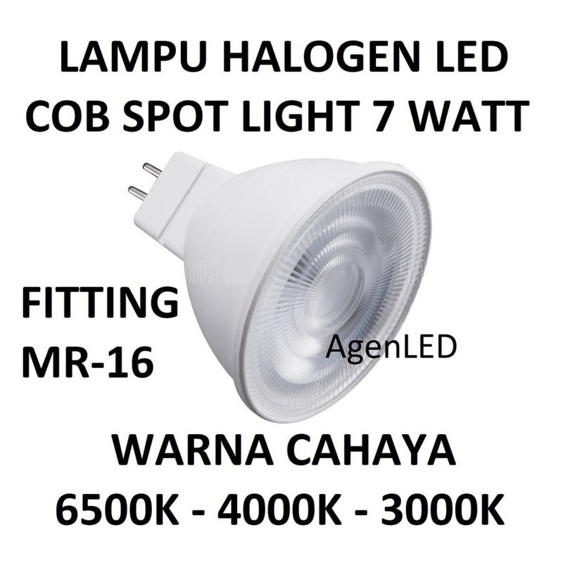 Jual Lampu HALOGEN LED 7W COB MR 16 spot sorot 7 w watt hallogen TUSUK ...