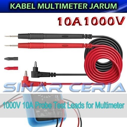 Jual Kabel Multimeter Ujung JARUM Test Lead Probes Avometer Multitester ...