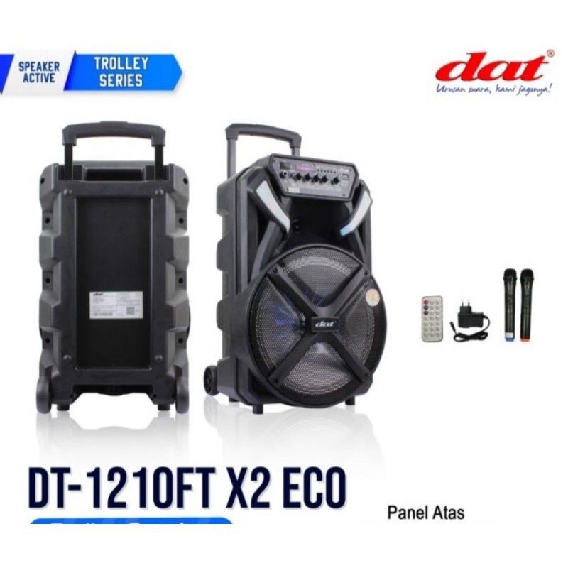 Jual SPEAKER TROLLEY DAT DT-1210FT X2 12 Inchi | Shopee Indonesia