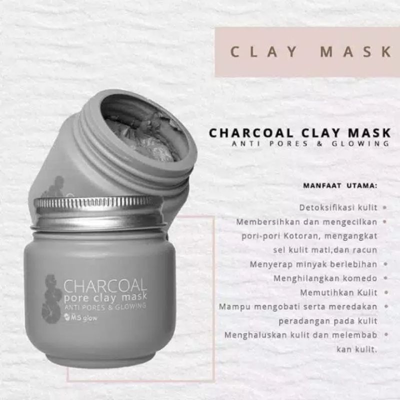 Jual 0MS GLOW CLAY MASK / MASKER MS GLOW / CHARCOAL & GREEN TE (rijek ...