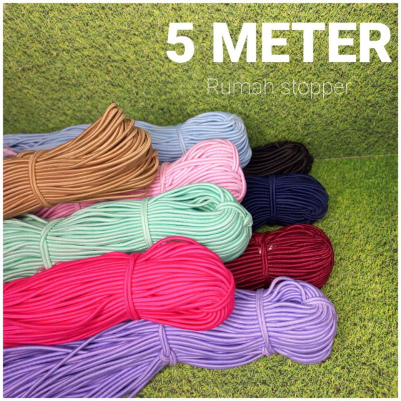 Jual Tali Elastis / tali string / tali masker 3mm(permeter) | Shopee ...