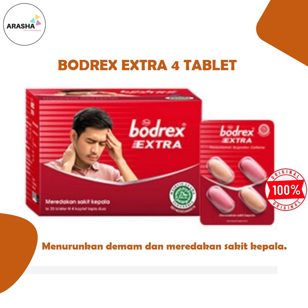 Jual BODREX EXTRA 4 KAPLET Obat Sakit Kepala/Sakit Gigi/Paracetamol/Ibu ...