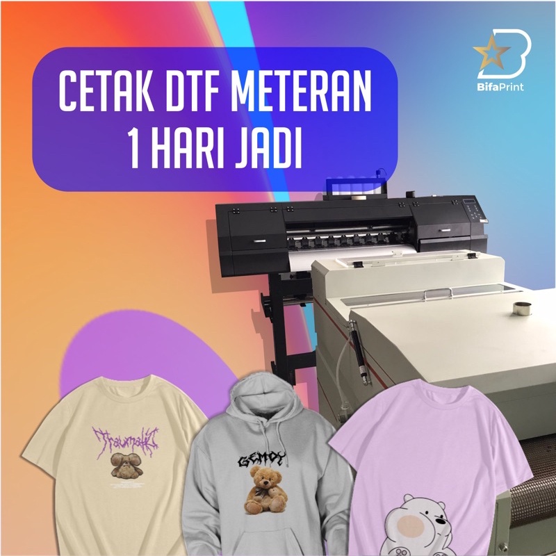 Jual cetak sablon DTF meteran siap press lebar area cetak 60cm | Shopee ... Jual cetak sablon DTF meteran siap press lebar area cetak 60cm | Shopee ...