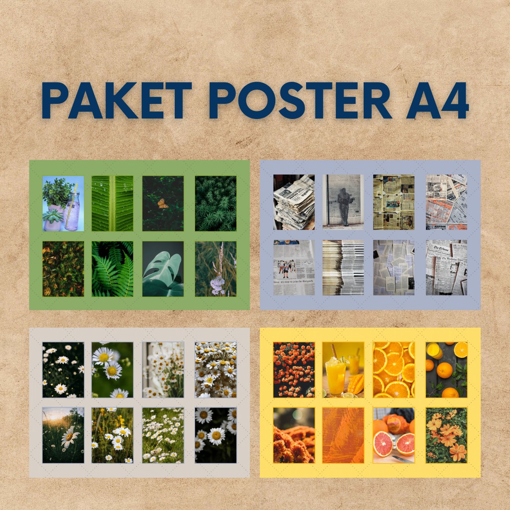 Jual Paket Poster A4 Isi 8 / Poster Estetik Aesthetic / Poster Dinding ...