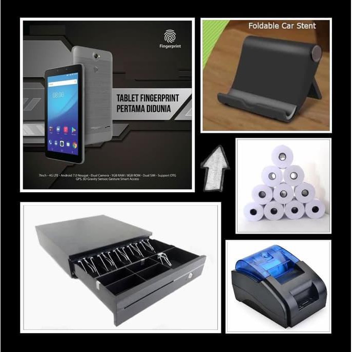 Jual Paket Mesin Kasir Online POS -- Tablet Android + Printer + Cash Drawer - Tujuh inch ...