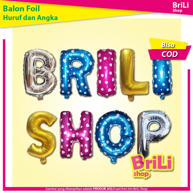 Balon Foil Huruf dan Angka Baloon Nama Ulang Tahun Ultah Gold Silver ...