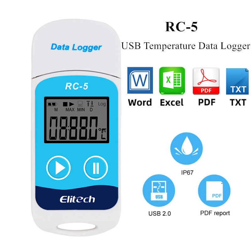 Jual Produk PreOrder RC-5 USB Temperature Data Logger High-precision ...