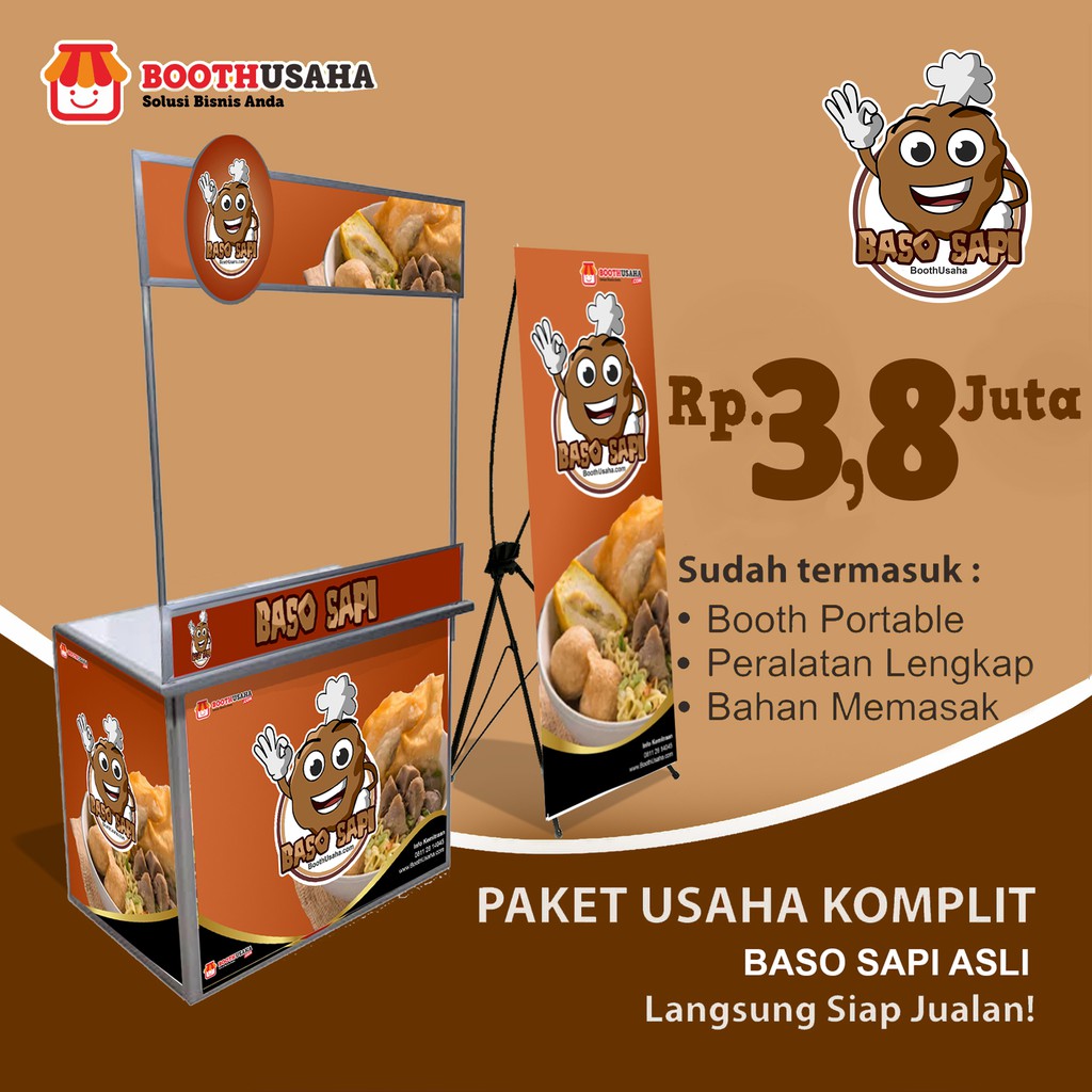 PAKET USAHA BAKSO SAPI BOOTH PERALATAN BASO BAHAN BUMBU LENGKAP ...