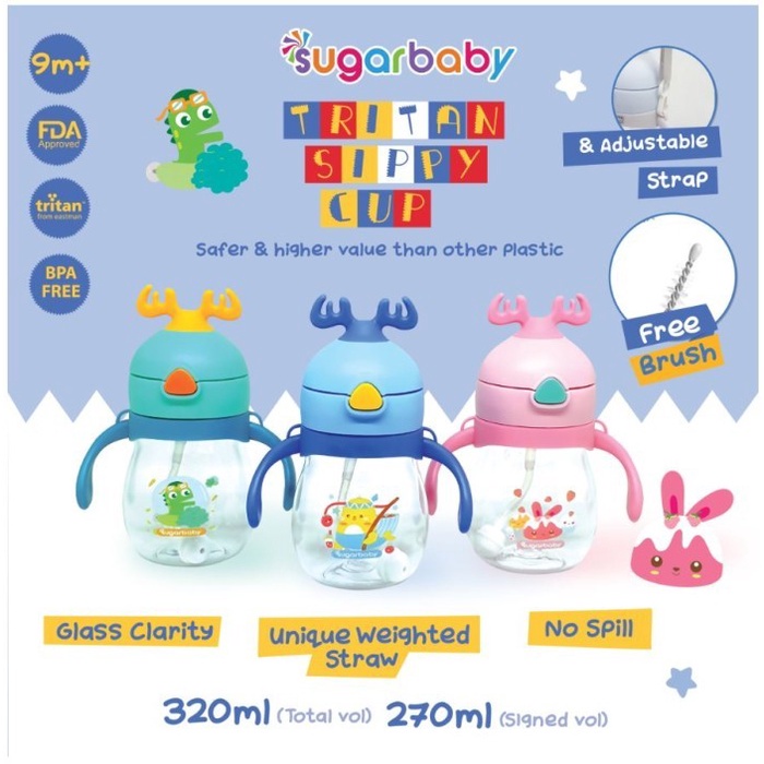Jual Sugar Baby Tritan Sippy Cup Deer 270ml / Botol Minum Anak | Shopee Indonesia