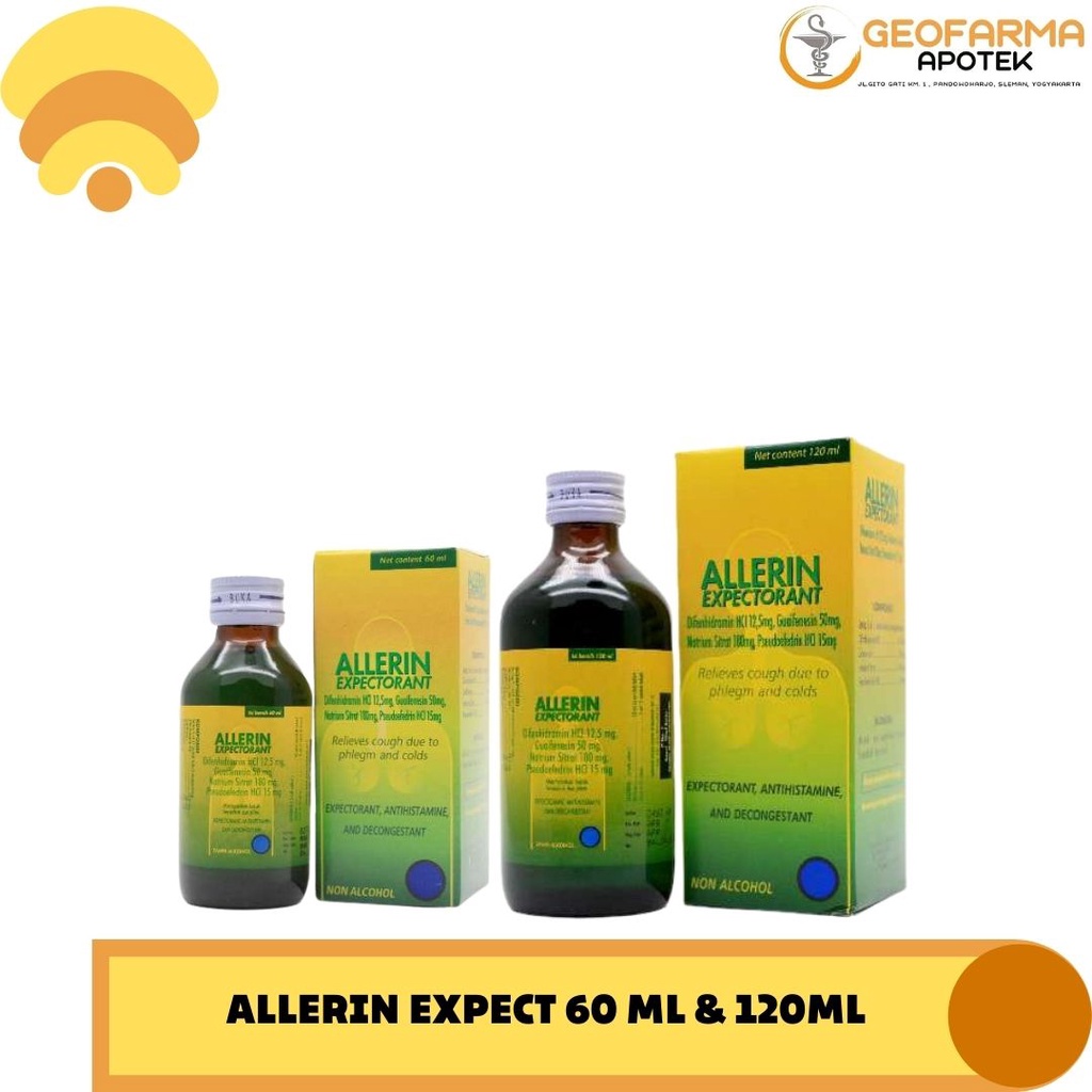 Jual ALLERIN EXPECTORANT 60 ML & 120ML OBAT BATUK BERDAHAK DAN FLU ...