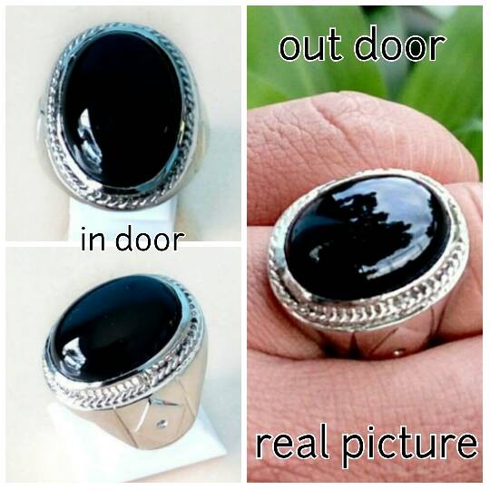 Jual alam-batu-mulia-batu- cincin batu akik black onik hitam legam body ...