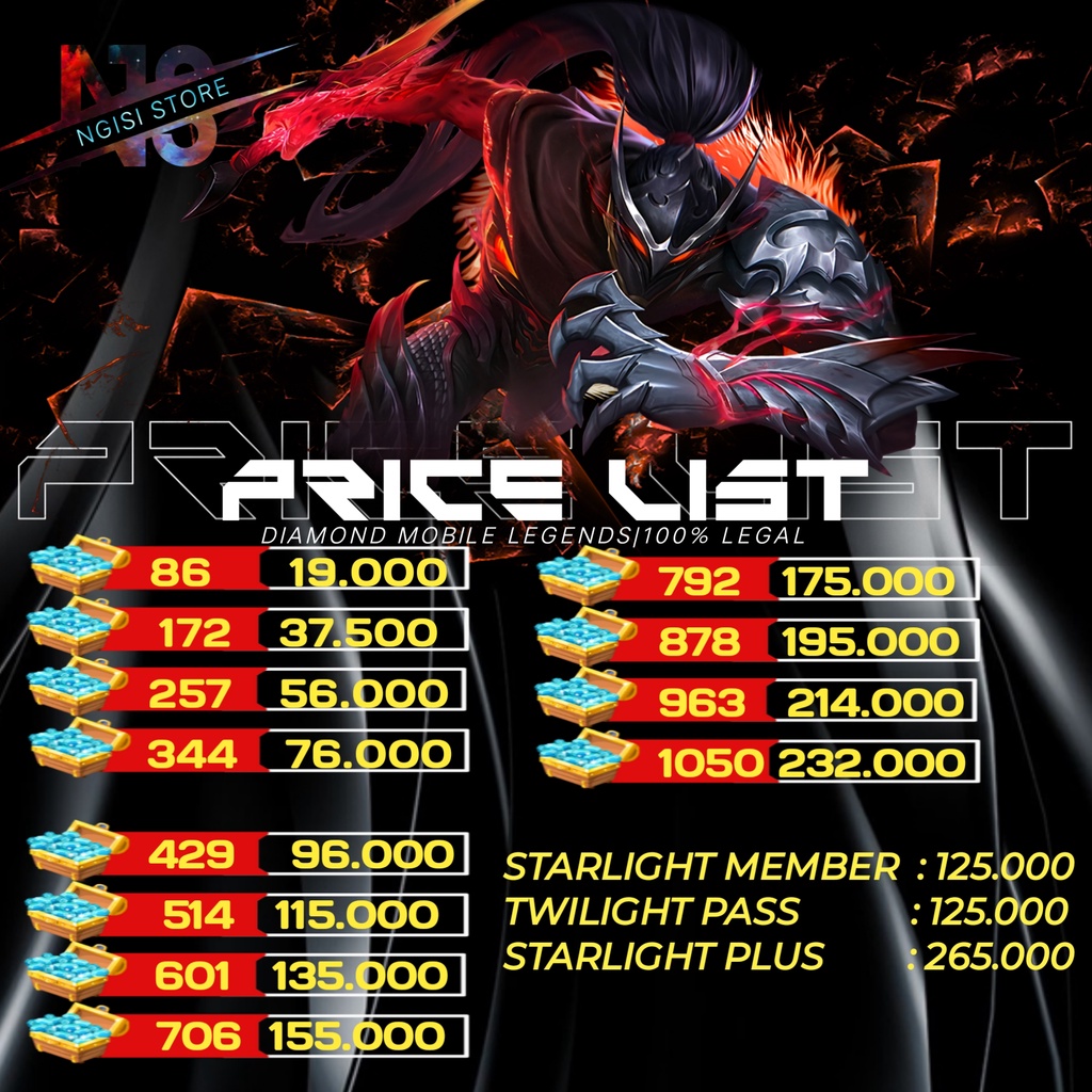 Jual TOP UP DIAMOND MOBILE LEGEND MOBILE LEGENDS ML MLBB DM ML Via ID ...