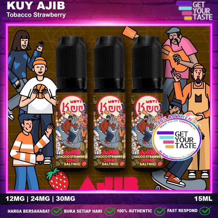 Jual Liquid Kuy Ajib Tobacco Strawberry Salt Nic 15ML by MOVI Indonesia ...