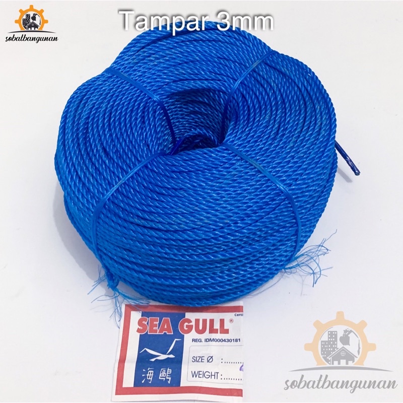 Jual TALI TAMPAR PLASTIK 3 MM SEAGULL (HARGA PER ROLL 230 METER) | Shopee Indonesia