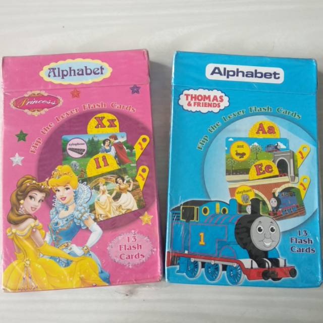 Jual Mainan Edukasi Anak Flashcard Alphabet Disney Princess/ Thomas and ...