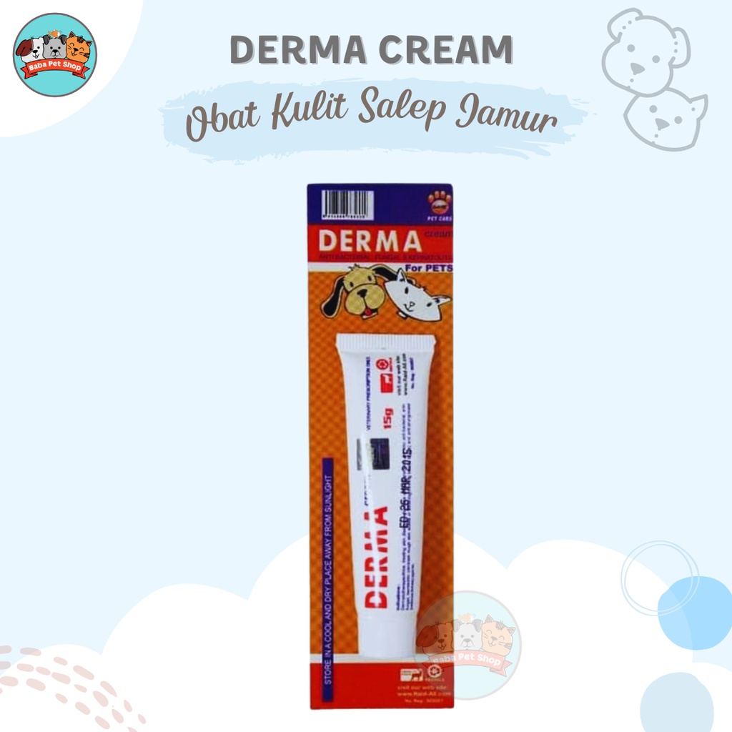 Jual Derma Cream Obat Kulit Salep Luka Jamur Scabies Fungal Anjing ...