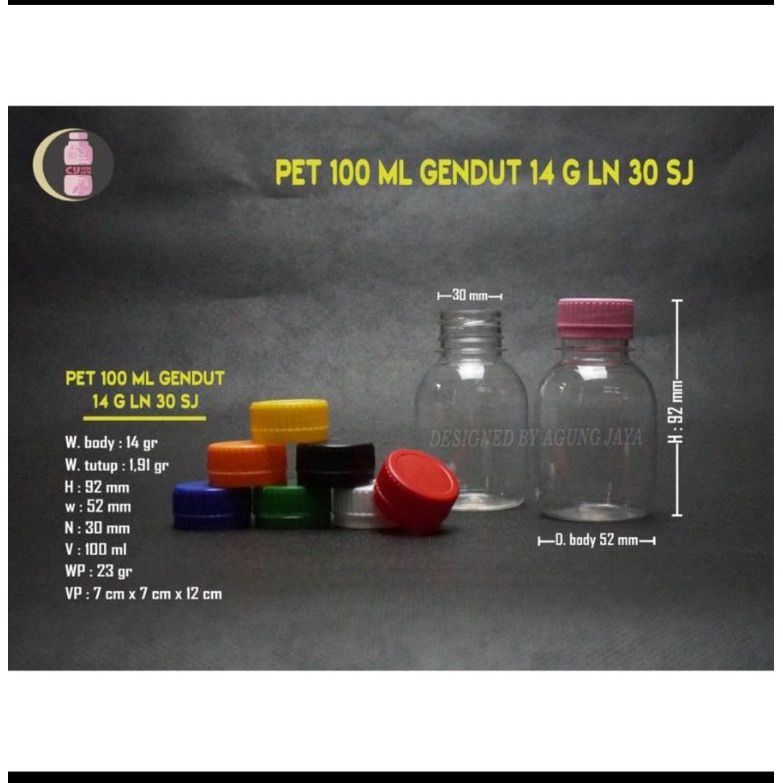 Jual Botol 100ML Botol Zam zam 100ml Botol 100ml Gendut Botol Sirup ...