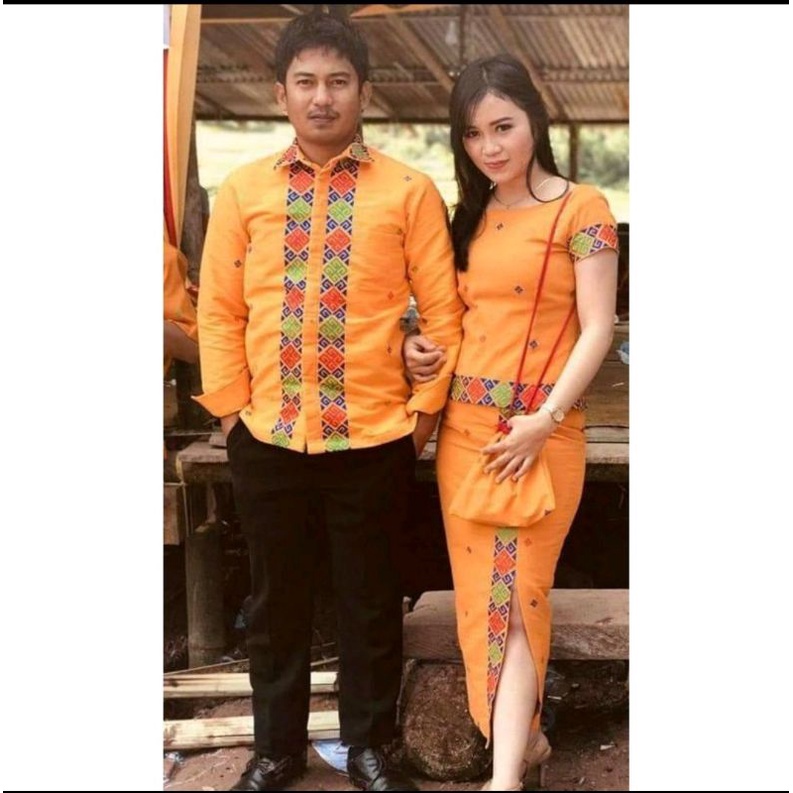 Jual SET COUPLE BAJU TENUN PABINTIK TORAJA KONDANGAN KEKINIAN FREE SEPU ...