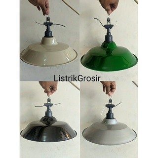 Jual SET Kap Hijau + Fitting Kap Ijo Kap Lampu Jalan Outdoor 30Cm Hijau Hitam Silver SET ...