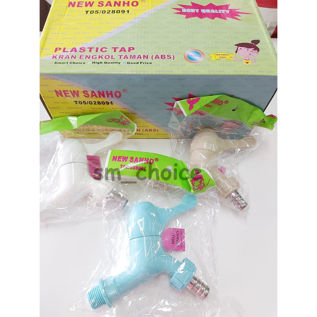 Jual KRAN AIR PLASTIK NEW SANHO 1/2" - KRAN TAMAN - KRAN SELANG - KERAN ...