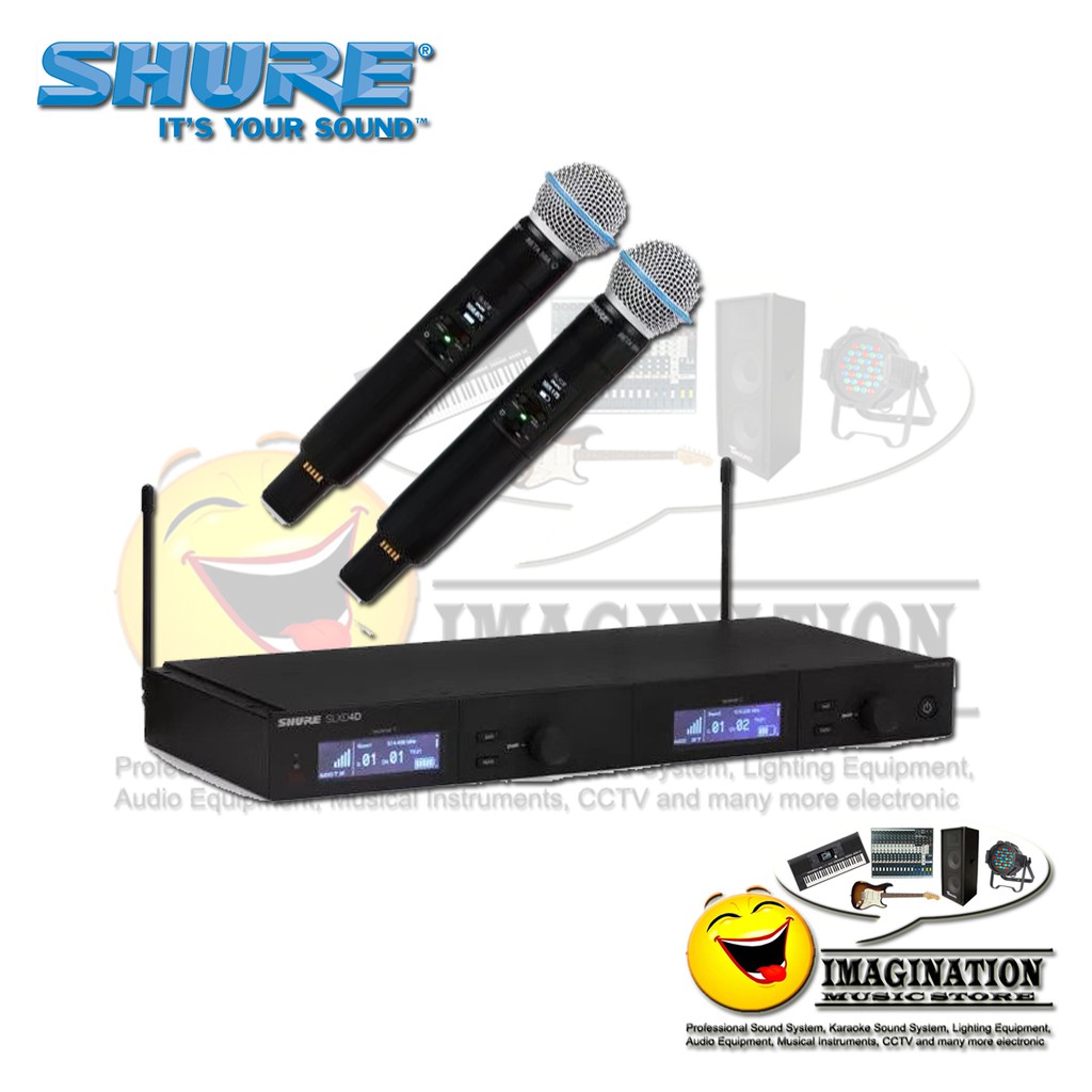Jual Shure SLXD24D/B58 Digital Wireless Dual Handheld Microphone System | Shopee Indonesia