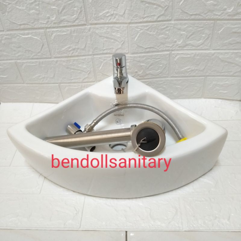 Jual Wastafel Sudut/Sericite/2026/Wastapel/Keramik/Putih | Shopee Indonesia