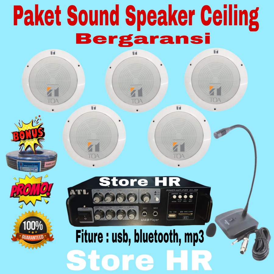 Jual paket Ceiling toa 5 pcs + mic meja shure k30 cocok buat mesjid ...