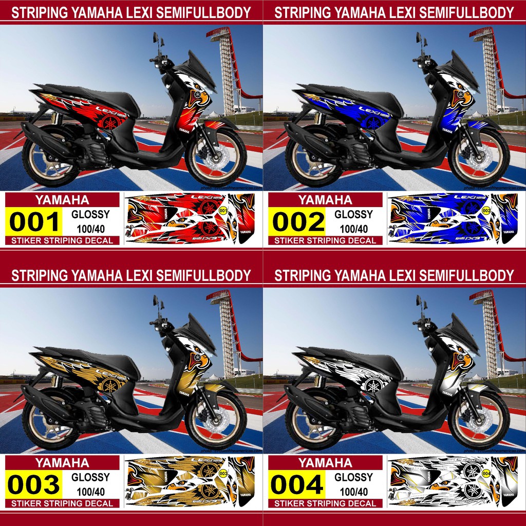 Jual Stiker striping decal yamaha lexi variasi semifullbody (bisa ganti ...