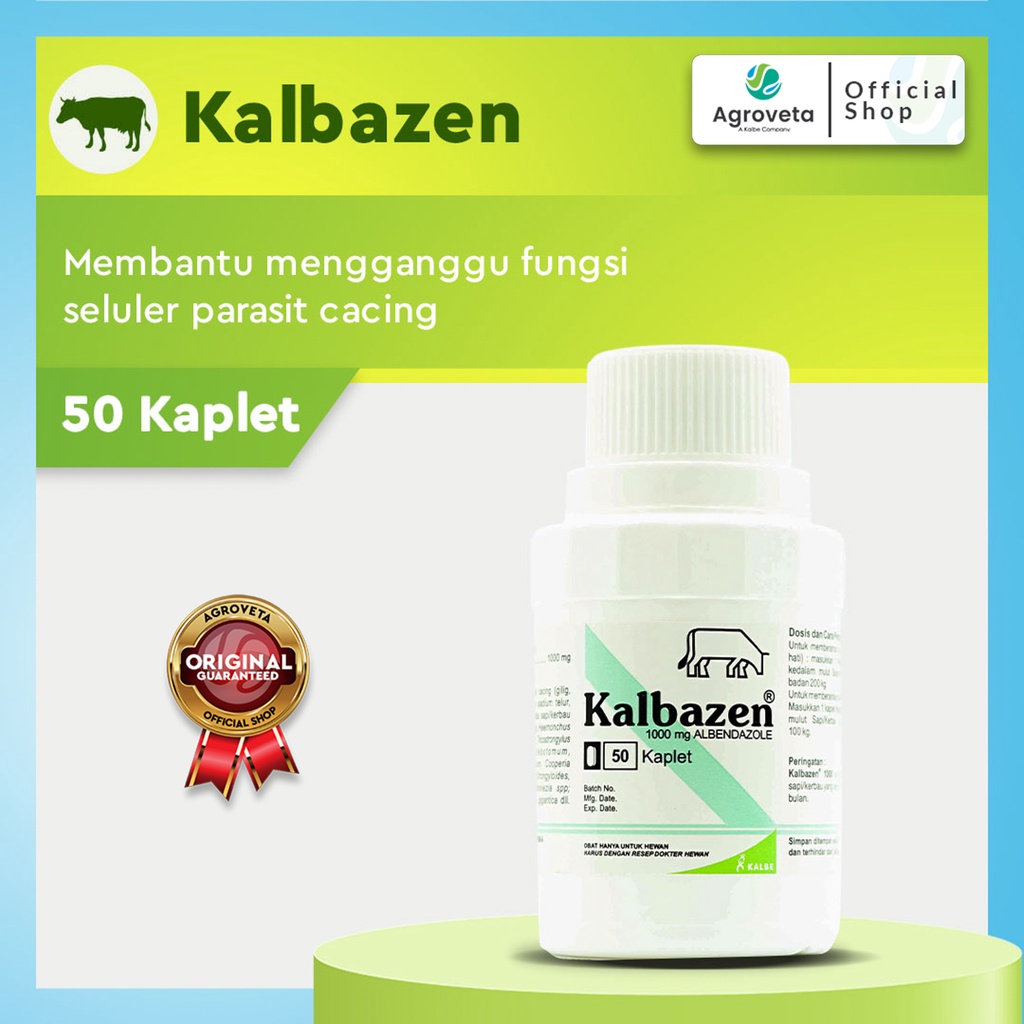 Jual Kalbazen 50 kaplet - Obat Cacing Spektrum Luas [ORIGINAL] | Shopee ...