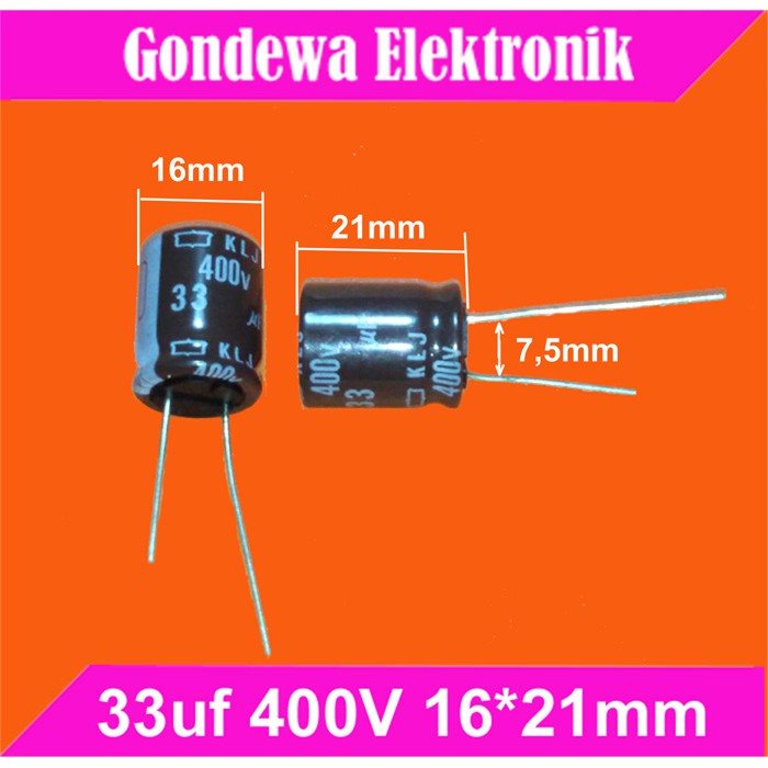 Jual Capasitor elko condensator 33uF 400V | Shopee Indonesia