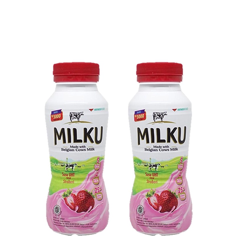 Jual Milku Susu Rasa Stroberi 2 x 200 mL | Shopee Indonesia