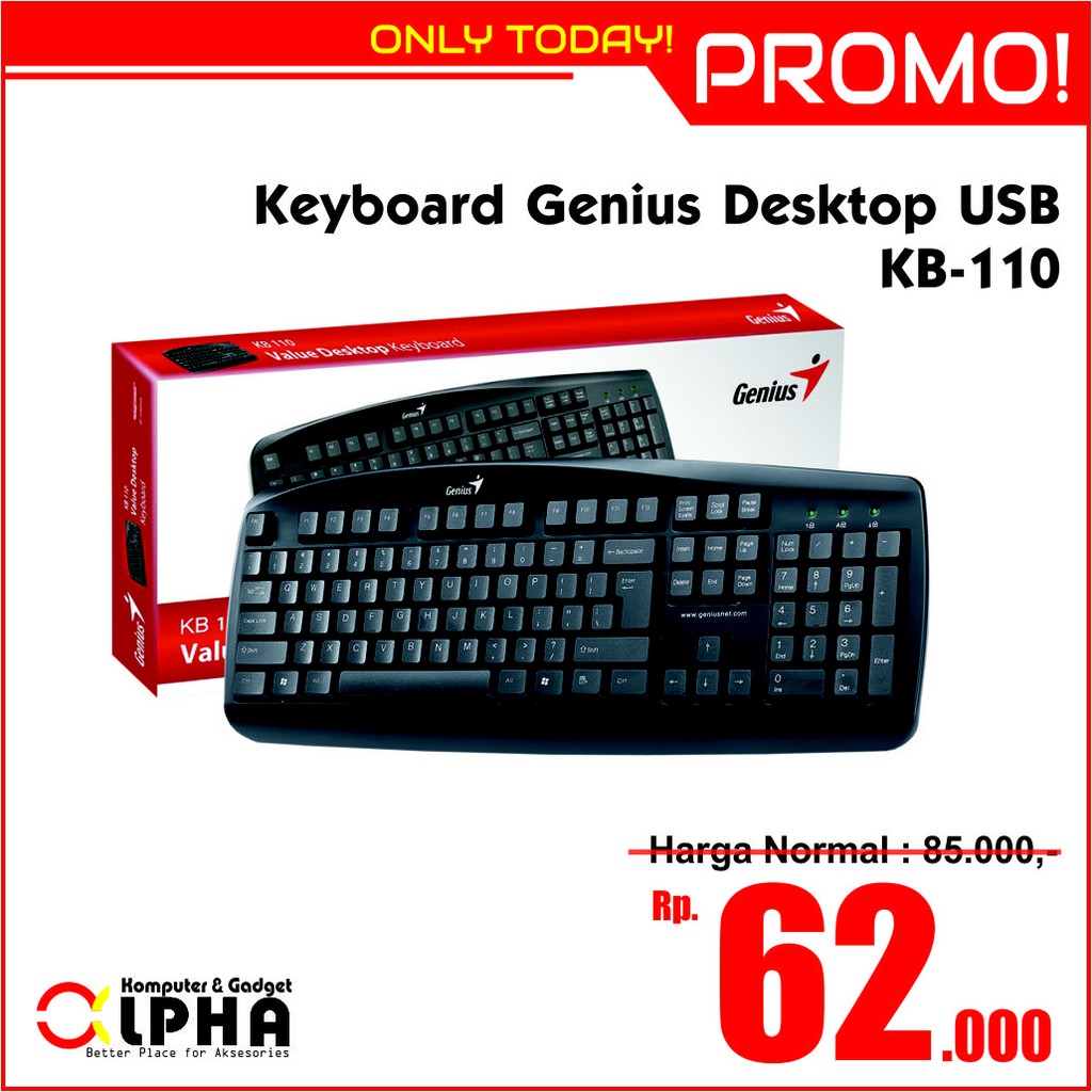 Jual Keyboard Genius Desktop USB KB-110 Original | Shopee Indonesia