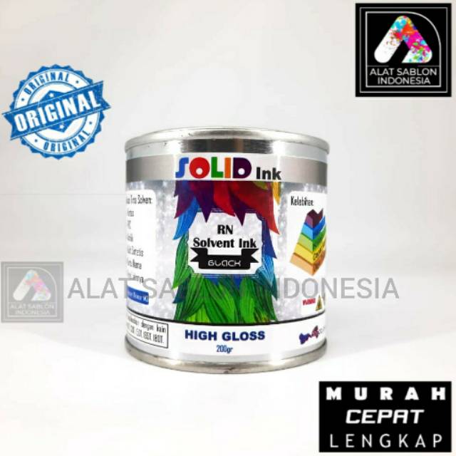 Jual TINTA SABLON PVC SOLID INK BLACK HITAM 200GR | Shopee Indonesia
