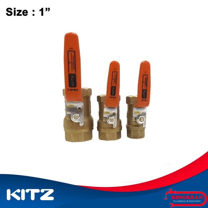 Jual Ball Valve KITZ 1" Kuningan ASLI HOLOGRAM ! Stop Kran 400 WOG 1 inch | Shopee Indonesia